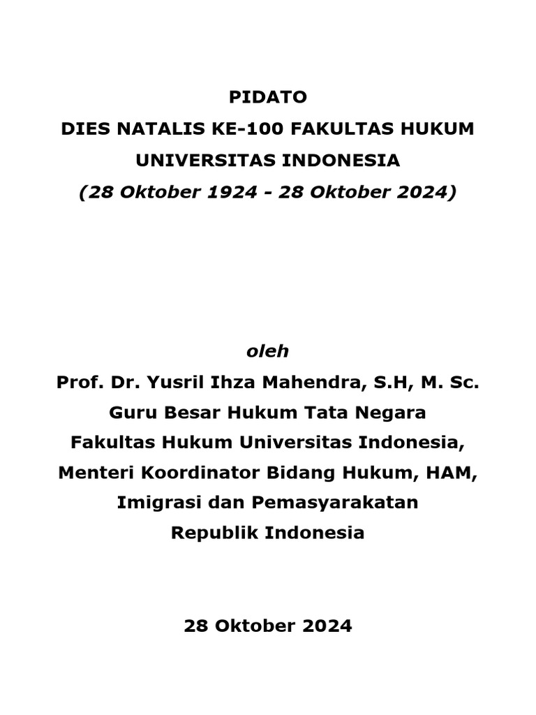 Isi Pidato Dies Natalis Utuh | PDF