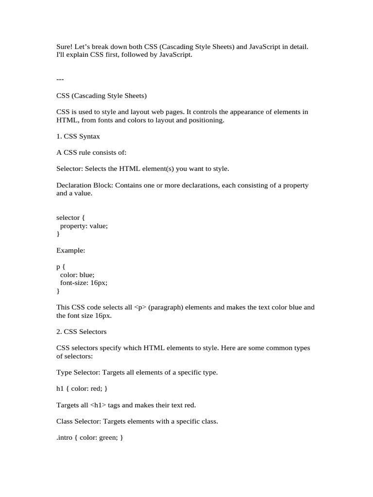 CSS JavaScript | PDF | Java Script | Document Object Model CSS JavaScript | PDF | Java Script | Document Object Model