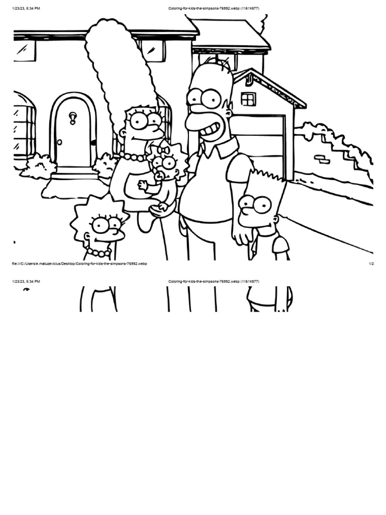 Simpsons Kids Coloring Page | PDF