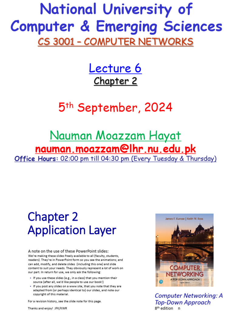 Lecture - 06 - Chapter 2 - 05 Sep 2024 | PDF | Http Cookie | Networking