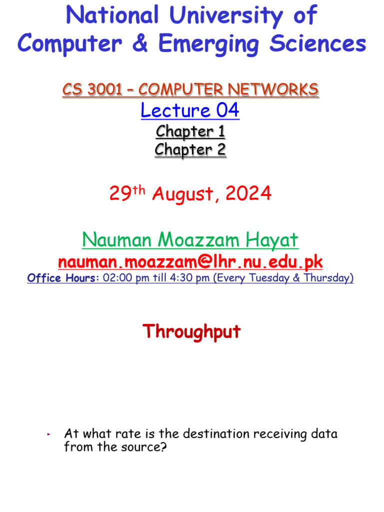 Lecture_04 - Chapter 1_Chapter 2_29 Aug 2024 | PDF | Computer Network ... Lecture_04 - Chapter 1_Chapter 2_29 Aug 2024 | PDF | Computer Network ...