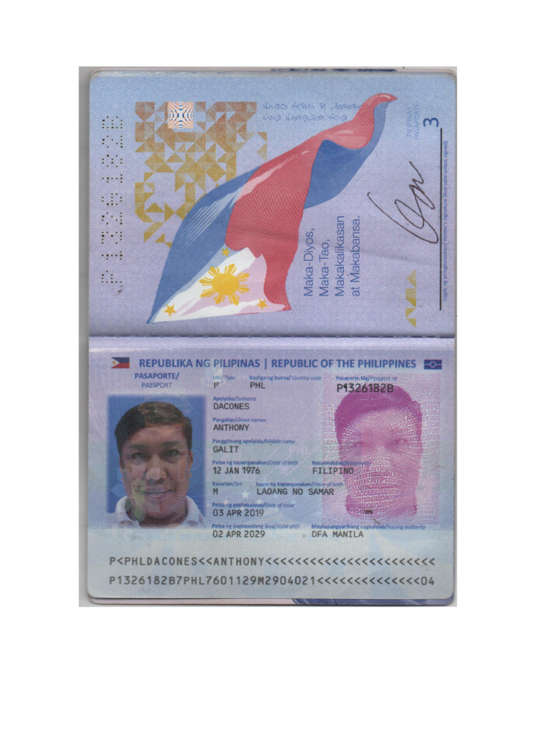 Anthony Dacones Passport | PDF