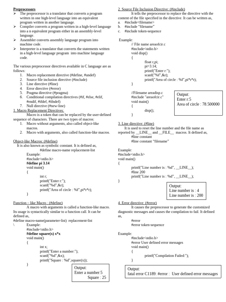 Preprocessors Pdf Computer Programming Computing
