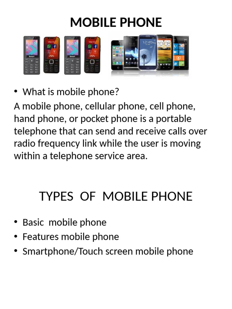 Types of Mobile Phones Explained | PDF | Telephone | Smartphone