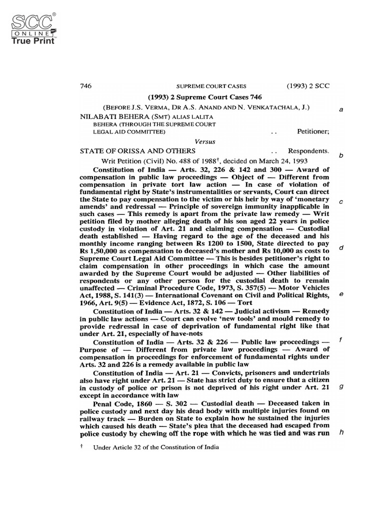 Nilabati Behara RPara 9 | PDF | Supreme Court Of The United States ...