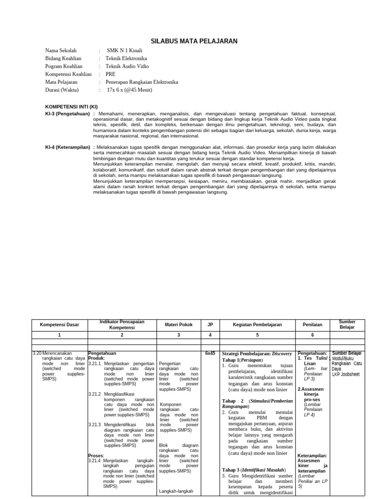 01 Silabus Pre 1 | PDF