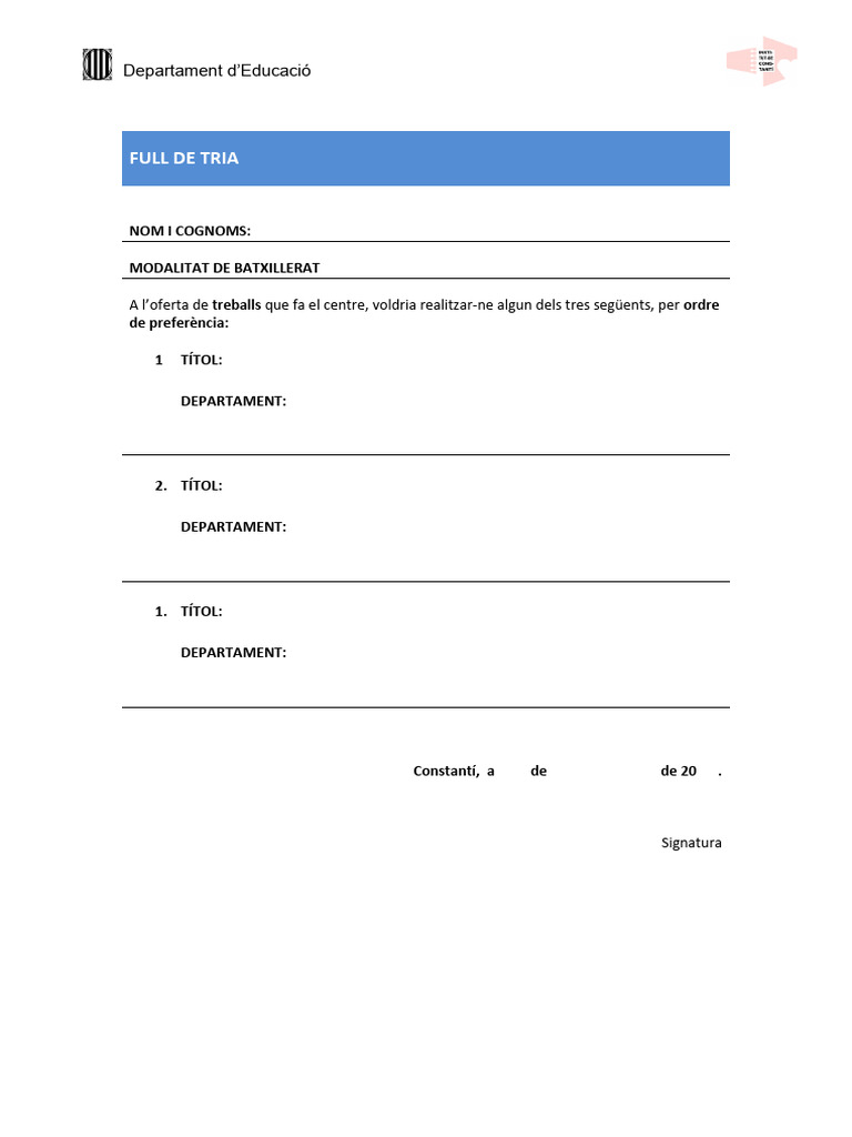 TR - Full de Tria 2024-25 | PDF