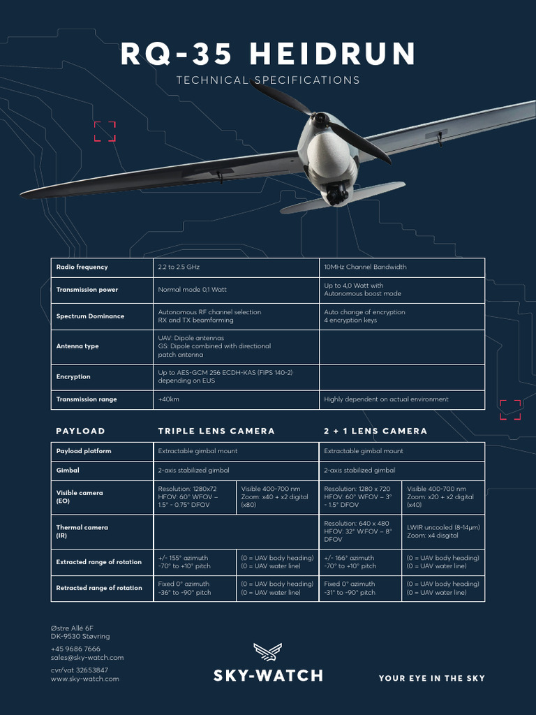 spec-sheet | PDF | Unmanned Aerial Vehicle | Infrared