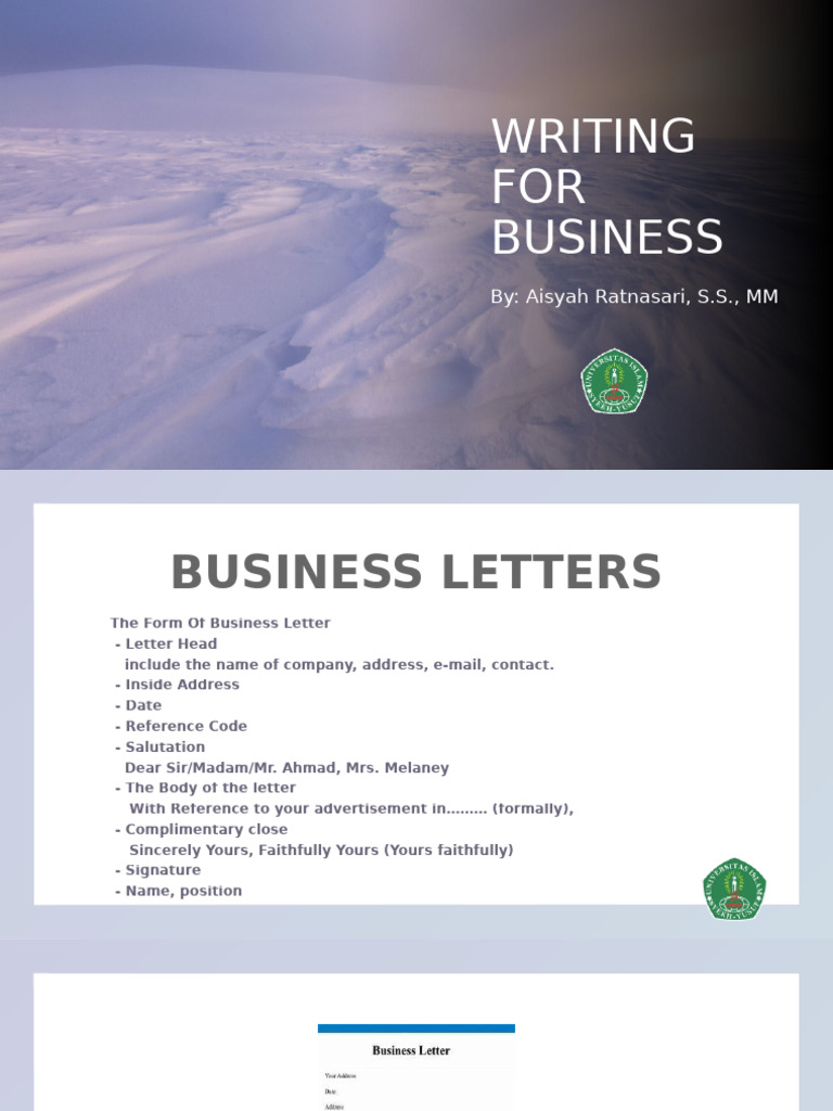 Business Letter Writing Guide | PDF