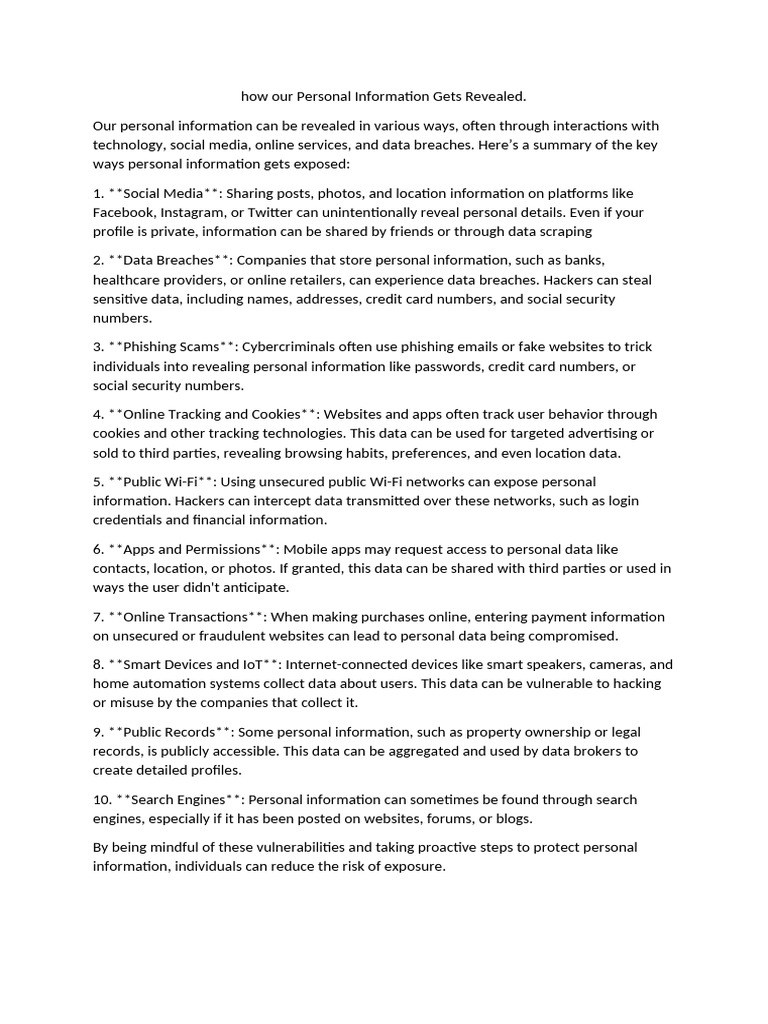 How Our Personal Information Gets Revealed | PDF | Phishing | Security