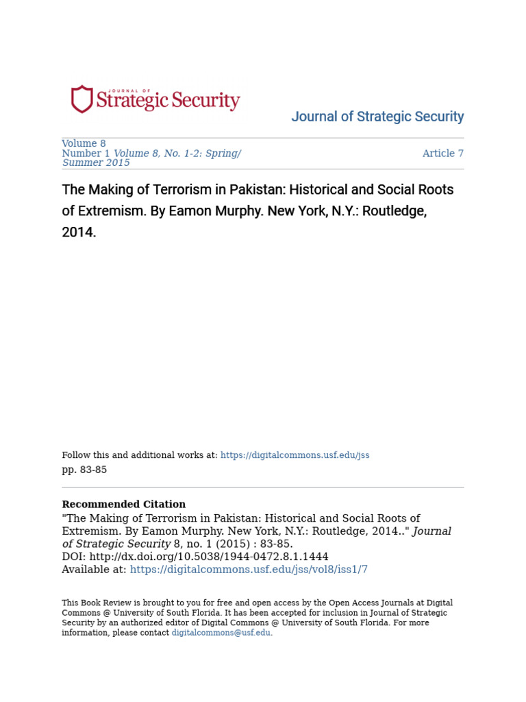The Making of Terrorism in Pakistan - Historical and Social Roots | PDF ...
