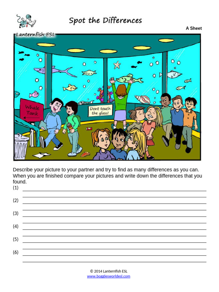 Picture Difference Activity Sheet | PDF