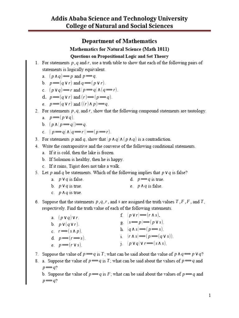 Propositional Logic Exercises | PDF | Metalogic | Formalism (Deductive)