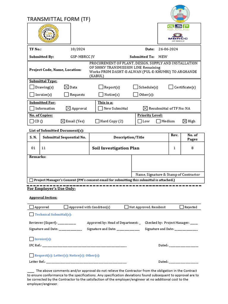 TF For Soil Investigation Plan R1 | PDF | Specification (Technical ...