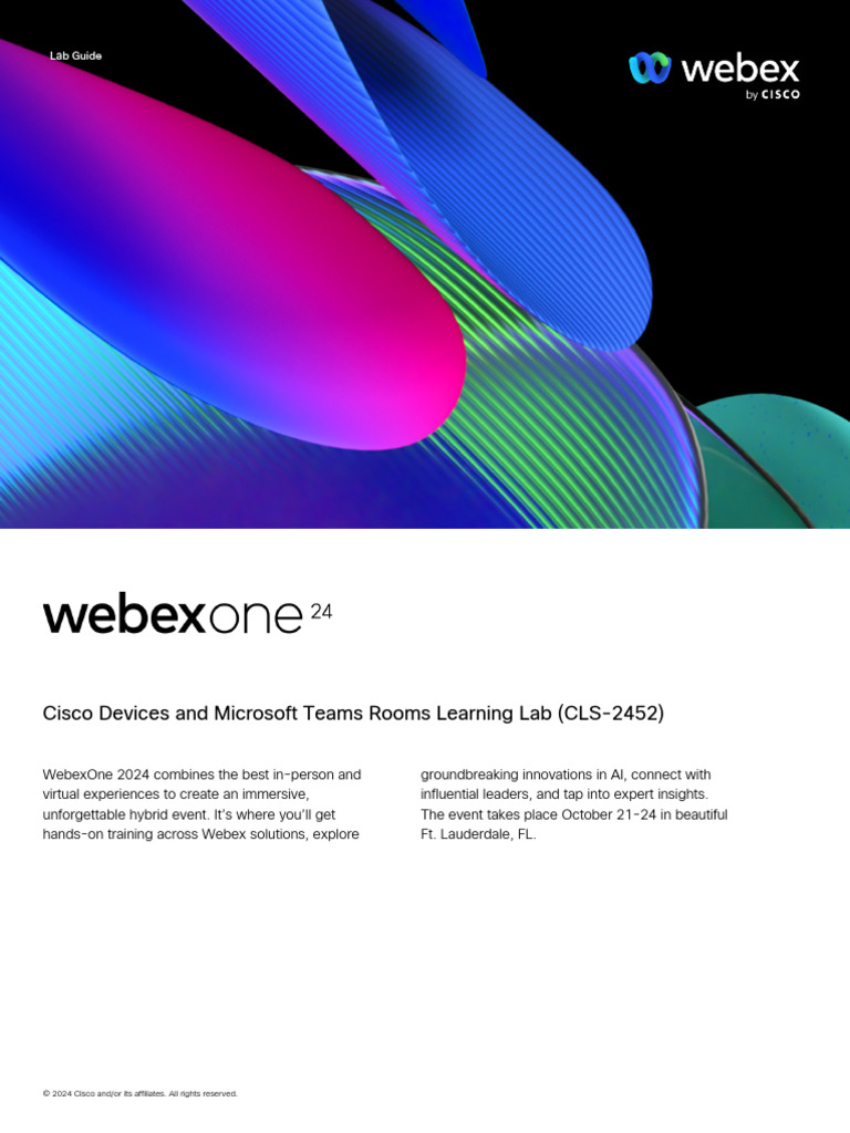 CLS-2452 Cisco Devices and Microsoft Teams Rooms Learning Lab Guide | PDF | Android (Operating ...