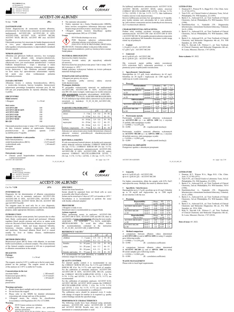 51 03 03 003 05 Accent-200 Albumin | PDF