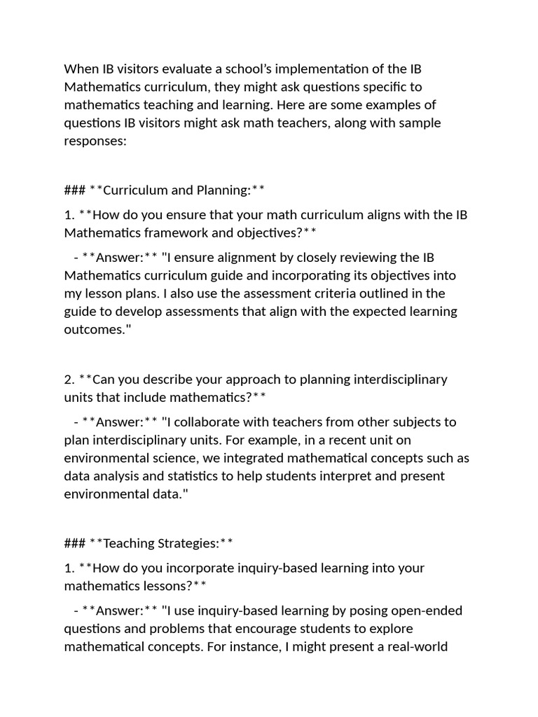 When IB Visitors Evaluate A School | PDF | Educational Assessment ...