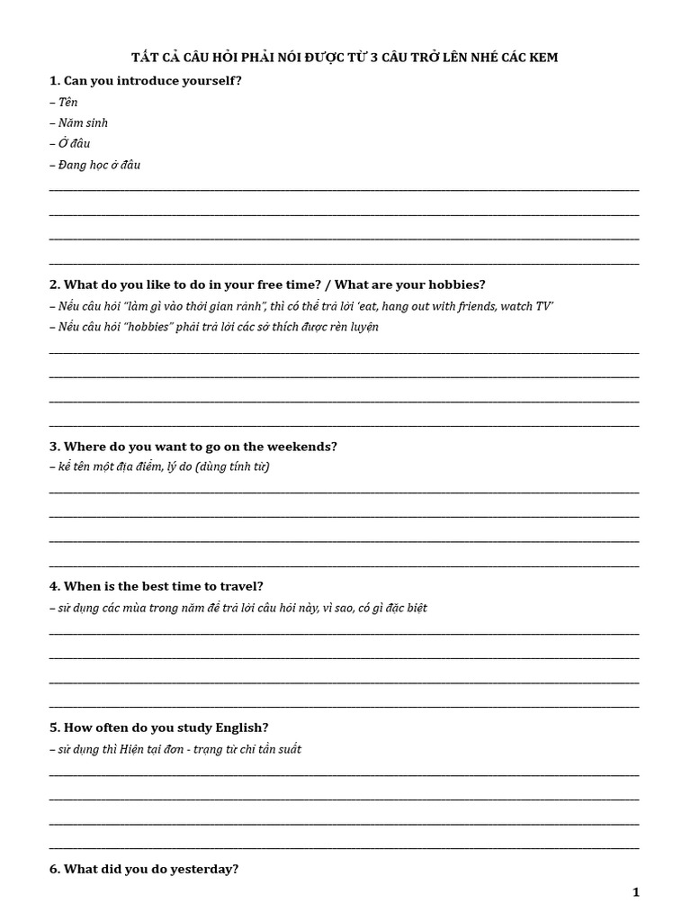 PRACTICE SPEAKING FINAL TEST | PDF