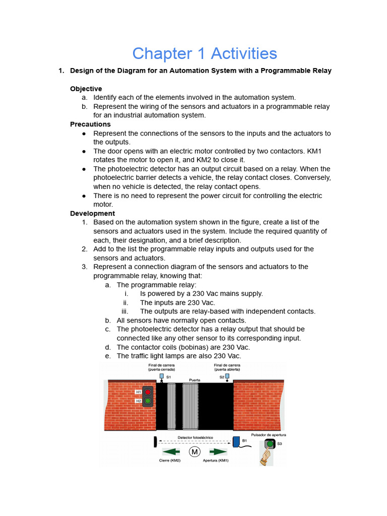 Chapter 1 Activities | PDF | Relay | Programmable Logic Controller