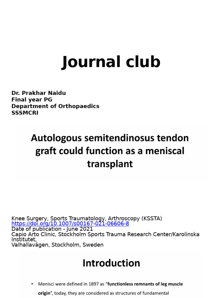 Journal Club Meniscus | PDF | Wellness | Science & Mathematics