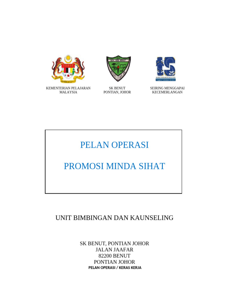 Kertas Kerja Promosi Minda Sihat 2022 | PDF