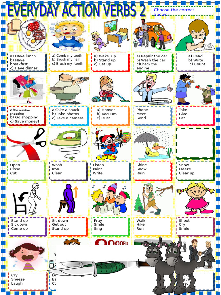 Everyday Life Action Verbs | PDF