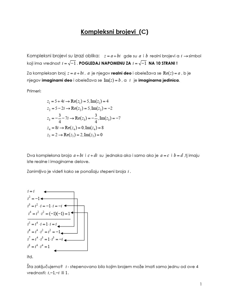 Kompleksni Brojevi | PDF