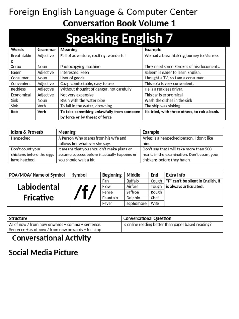 Conversation Book 7 | PDF | English Language | Adjective