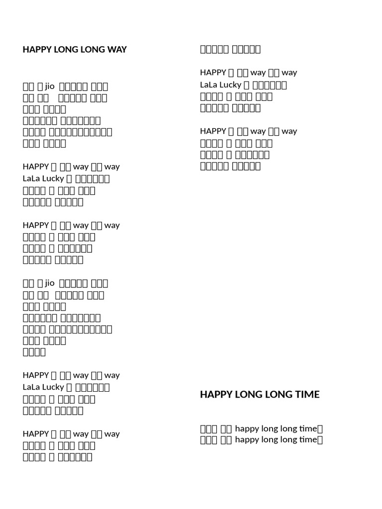 Happy Long Long Way | PDF