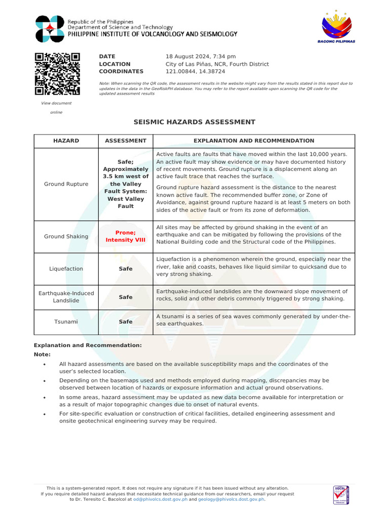 Hazard Assessment Report | PDF | Tsunami | Volcano