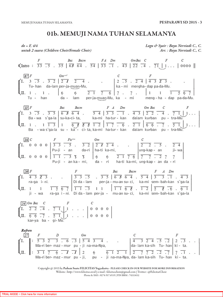Memuji Nama Tuhan Selamanya | PDF
