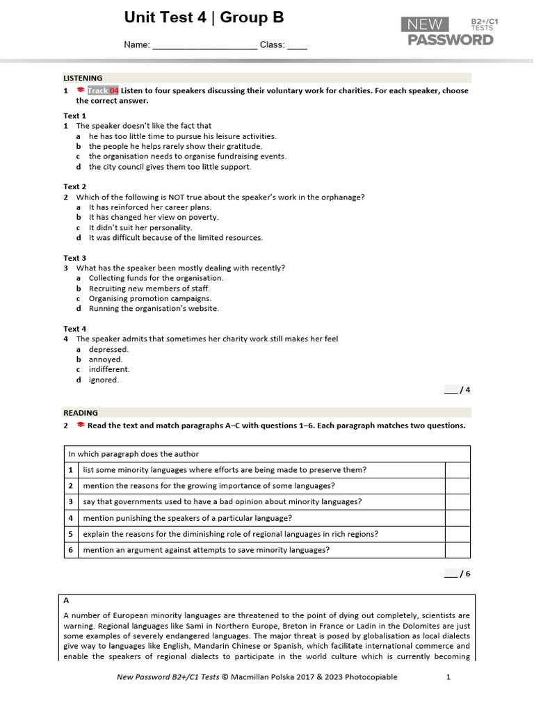 New Password B2+ C1 UT 4B | PDF | Globalization | English Language