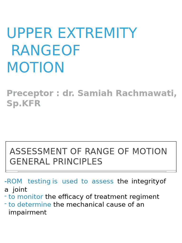 ROM Upper Ext. | PDF | Anatomical Terms Of Motion | Elbow