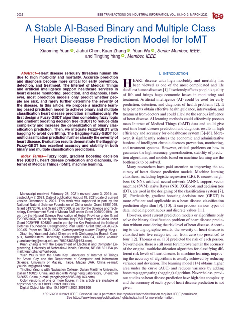 A Stable AI-Based Binary and Multiple Class Heart Disease Prediction ... A Stable AI-Based Binary and Multiple Class Heart Disease Prediction ...