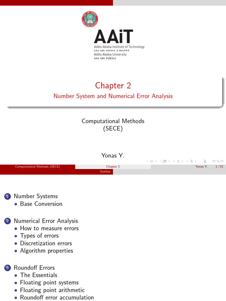 Numerical Error Analysis (1x1) - 231027 - 053824 | PDF | Rounding | Numerical Analysis