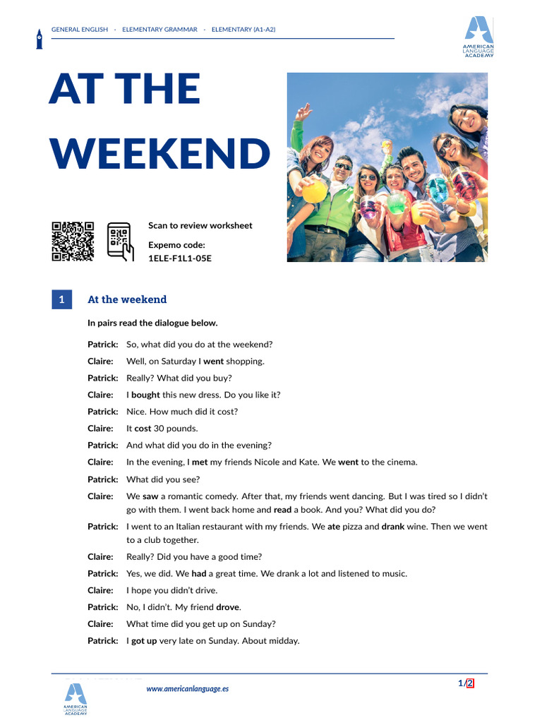 Weekend Activities Dialogue | PDF | Semantic Units | Language Mechanics