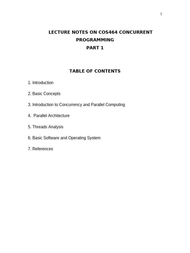 COS 464 Concurrent Progr by DR Mrs Asogwa | PDF | Parallel Computing ...