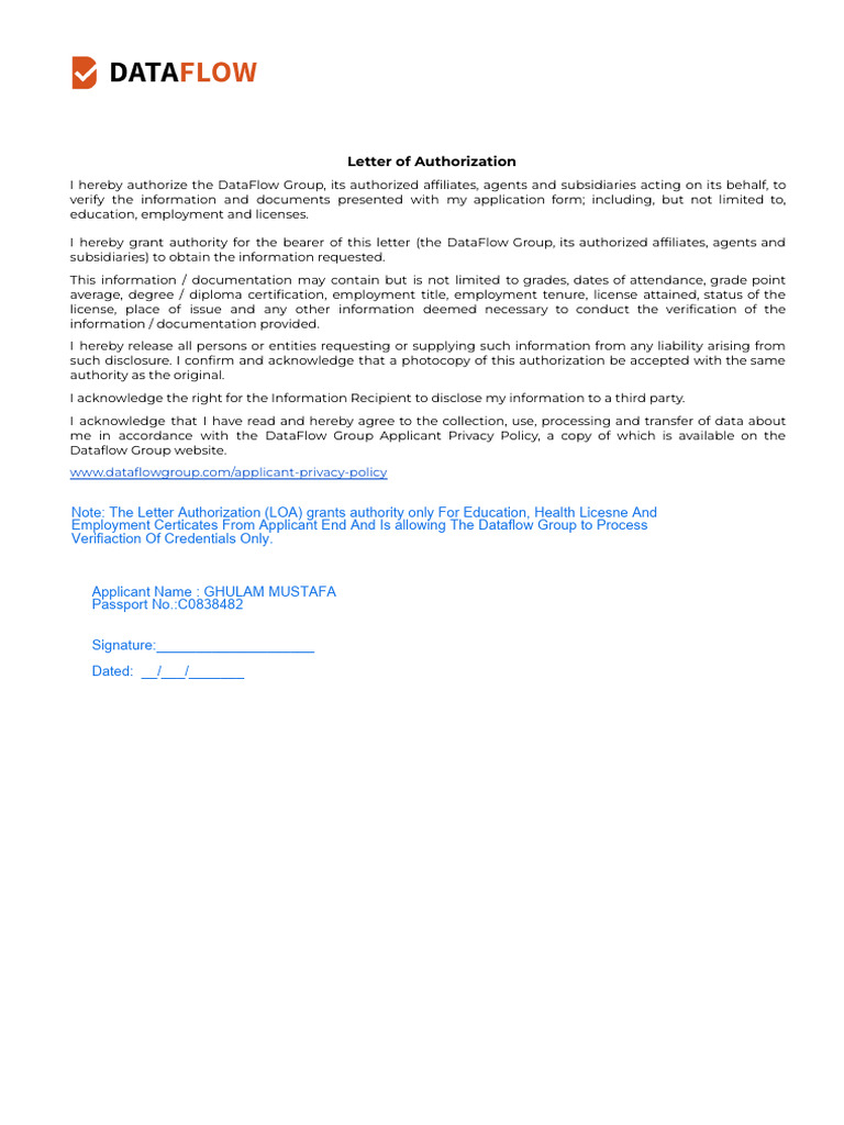 Authorization Letter | PDF | Law