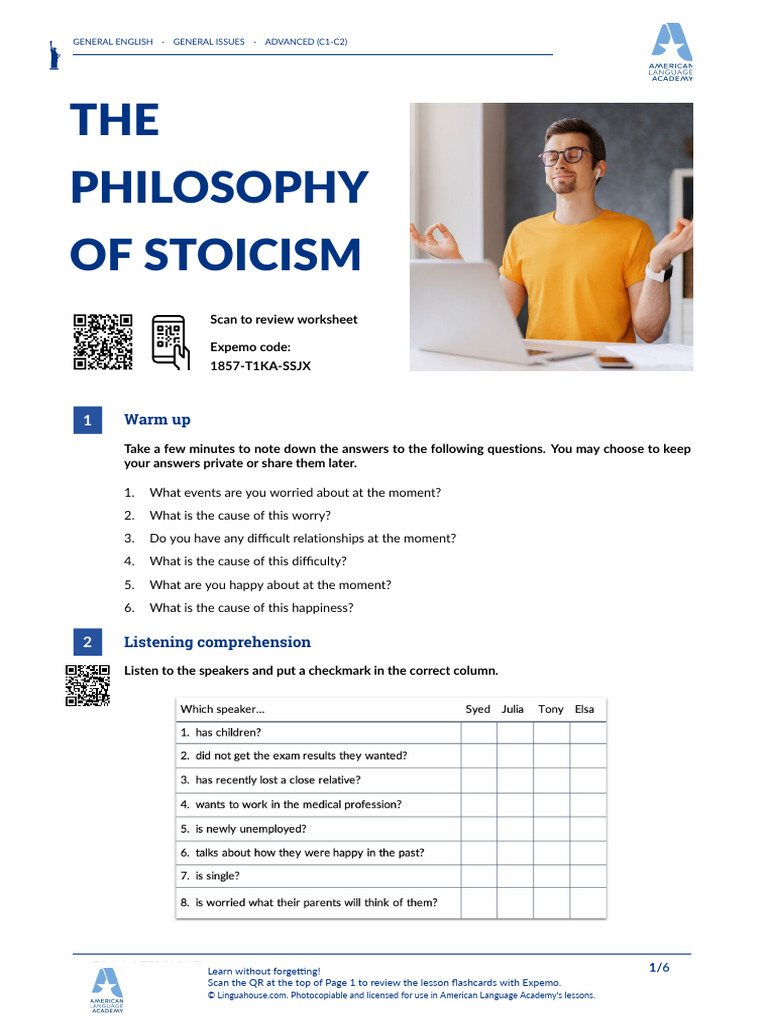 1st Part Philosophy of Stoicism | PDF