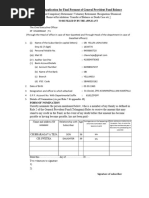 Form of Application For Final Payment of General Provident Fund Balance ...