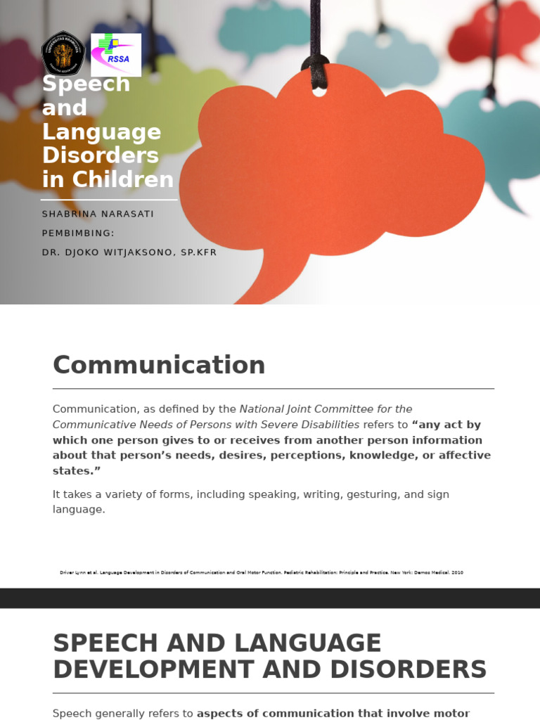 Children's Speech Disorders | PDF | Speech | Language Development