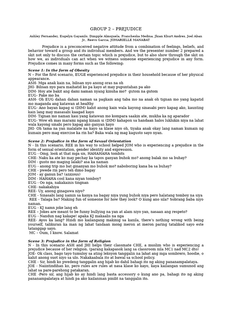 Perdev Skit | PDF | Anti Social Behaviour