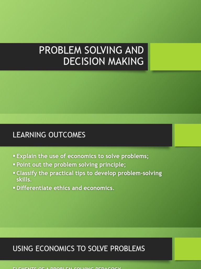 ppt mod1 - Problem solving and decision making | PDF | Rationality ...