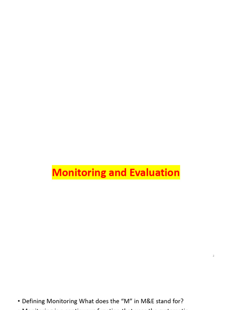 M&E | PDF | Evaluation | Monitoring And Evaluation