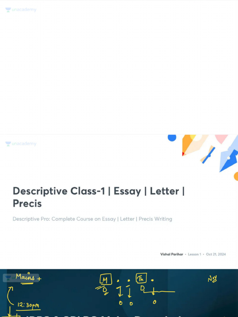 Descriptive Class1 Essay Letter Precis With Anno | PDF
