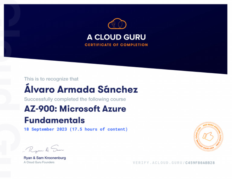 Cert Az900 Armadasanchez | PDF