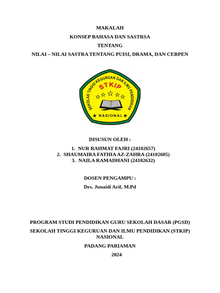 MAKALAH Konsep Bhs Dan Sastra Indo KLP 6 | PDF | Puisi | Klasik
