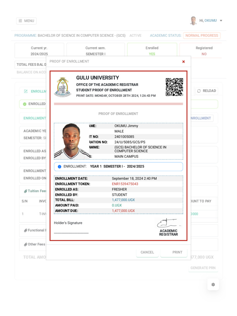 Proof of Enrollment | PDF