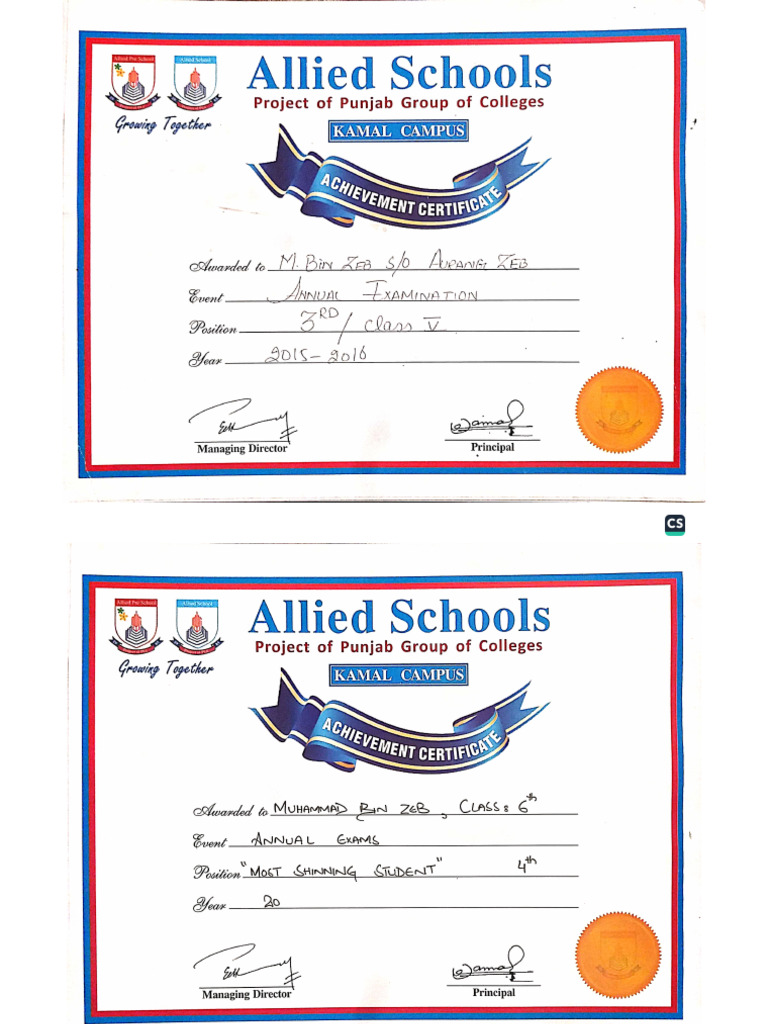 Achievements Merge Certificate | PDF