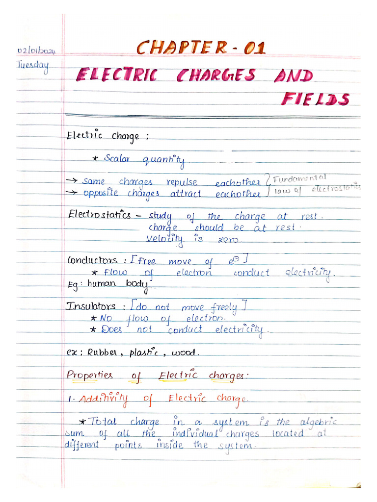 Ch. 01 Electric Charge and Fields | PDF